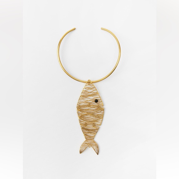 Zara | Jewelry | Zara Fish Choker Golden New With Tags | Poshmark